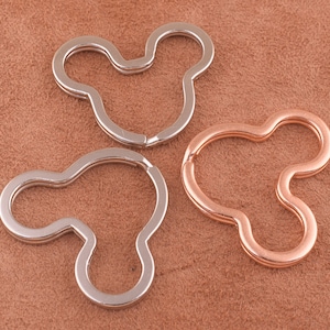 Silver/rose Gold Mickey Mouse Shaped Key Ring32 38mm Cute - Etsy