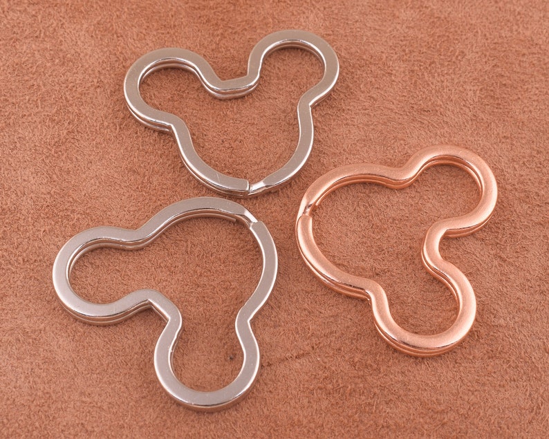 Silver/rose gold Mickey Mouse shaped key ring32 38mm Cute | Etsy