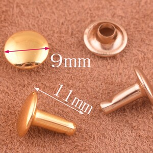 Light Gold/gold Medium Rivets 11*9mm Metal Button Double Cap Rivets ...