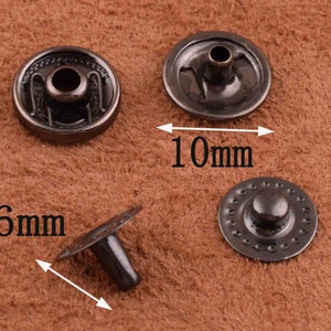 Plain Metal Snap Buttons,10mm Gunmetal Snap Buttons Spring Socket ...