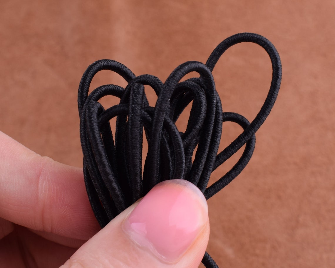 2mm Round Elastic Cord Nylon Coatedwhite/black Stretch Cord - Etsy