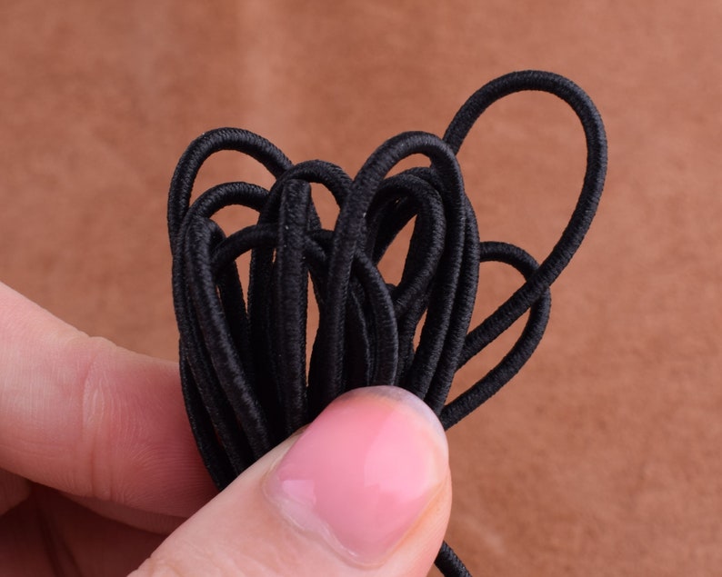 2mm Round Elastic Cord Nylon Coatedwhite/black Stretch Cord - Etsy