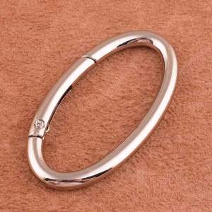 Metal Oval Snap Hook Carabiner O Round Ring Silver Alloy Carabiner 4 ...