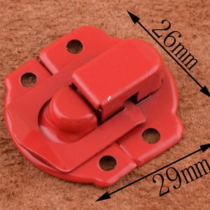 24 Sets Red Small Box Lock Catch Latches Iron Buckle Ruler Clasp 29 ...