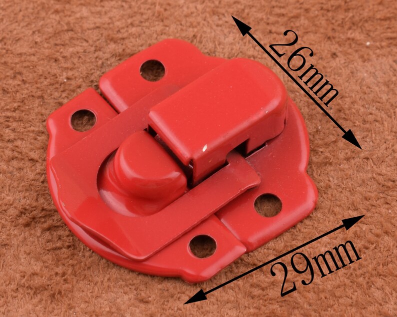 24 Sets Red Small Box Lock Catch Latches Iron Buckle Ruler Clasp 29 ...