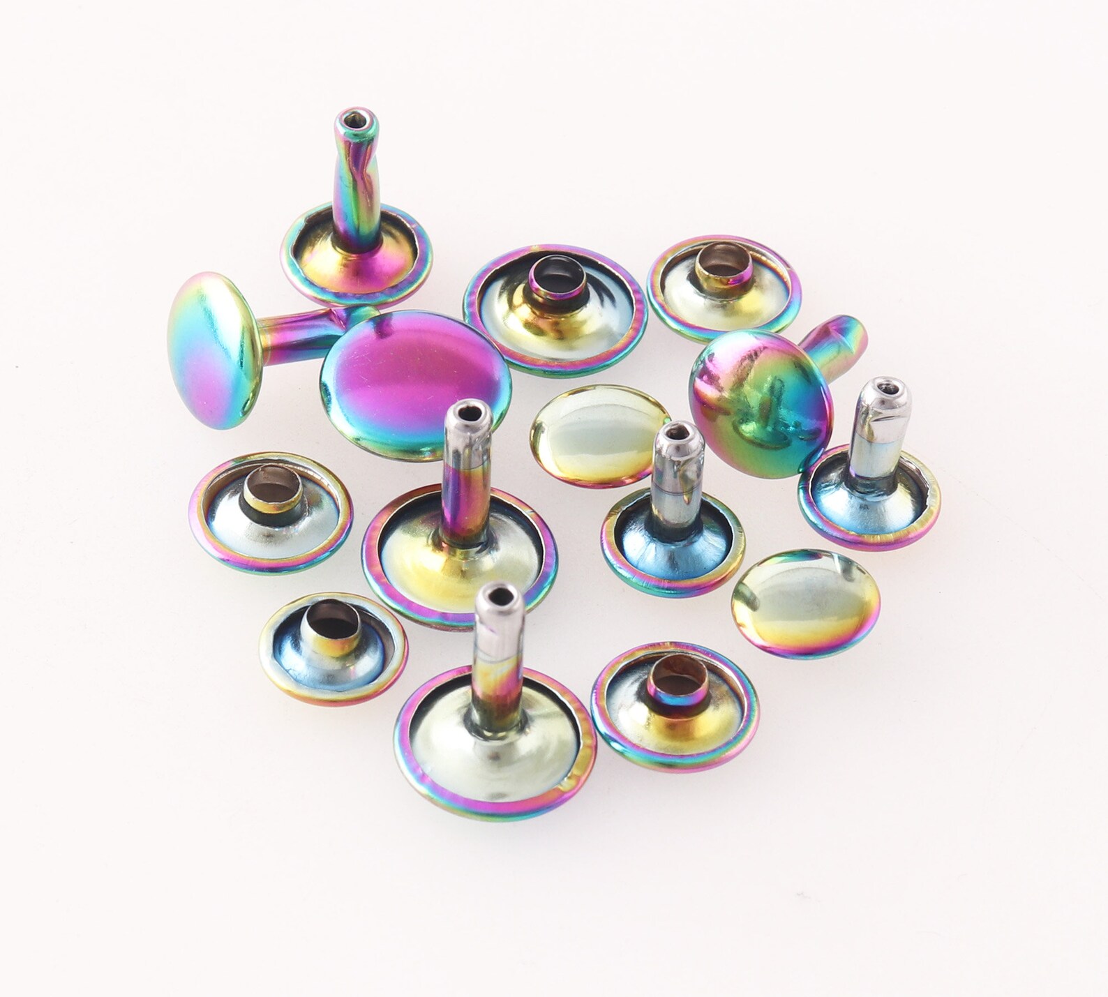 Rainbow Double Cap Rivets Round Rapid Rivet Studs for Purse - Etsy