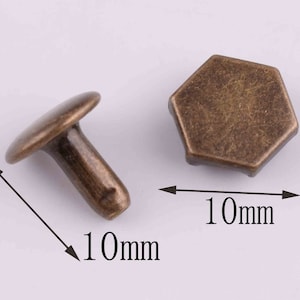 Hexagon Shape Metal Rivets,double Cap Rivets 10mm Rivets and Studs,iron ...