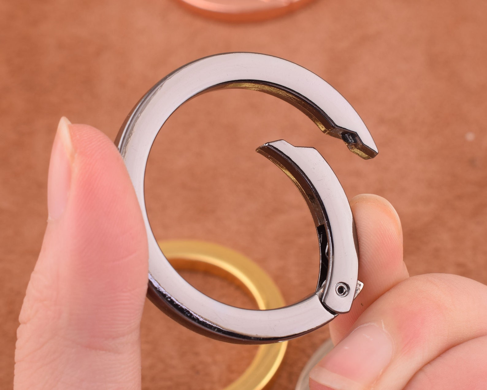 Flat Round Spring Gate Ring Spring Ring Clasp Zinc Alloy | Etsy