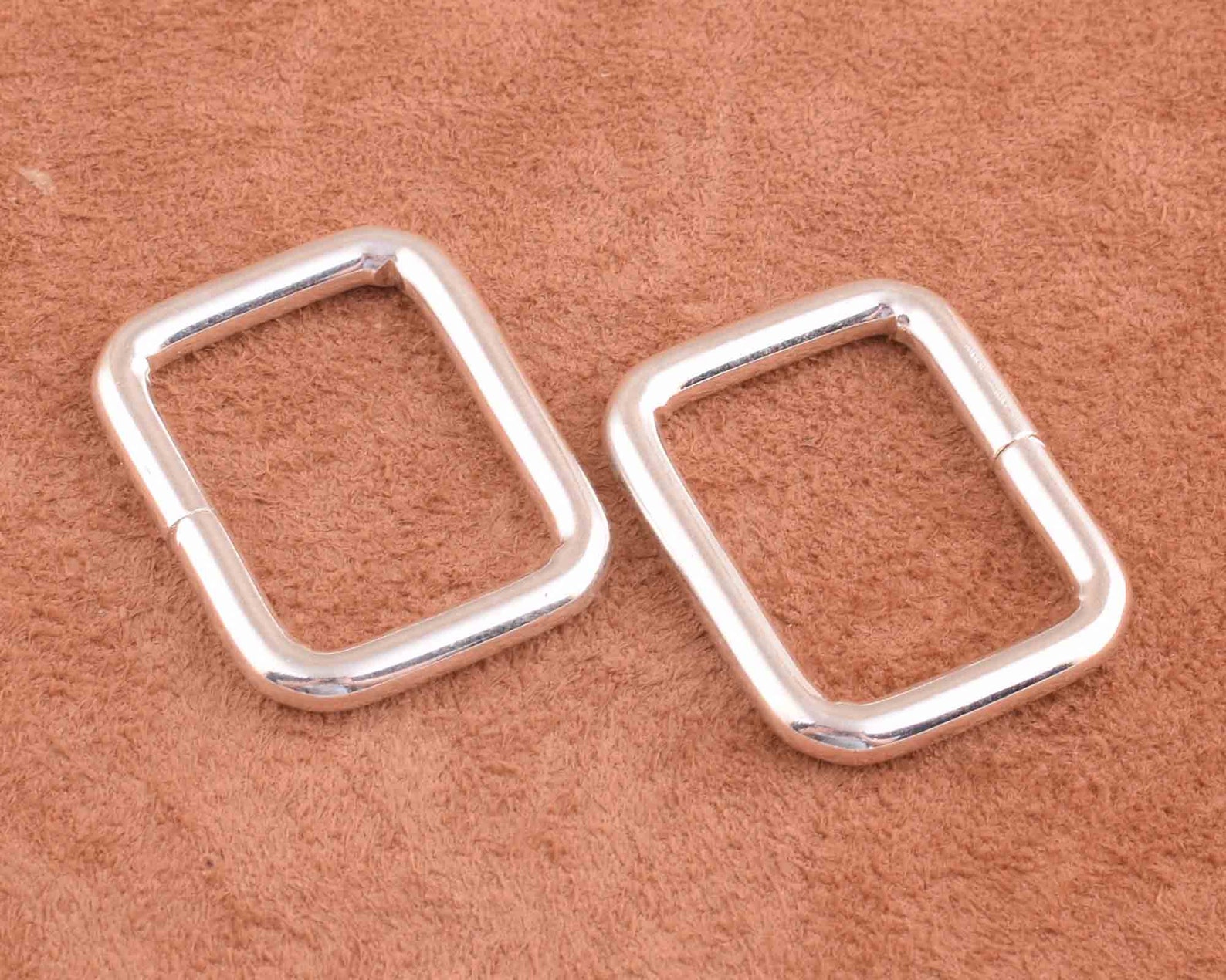 6 pieces square buckle 2619mm Iridescent silver plated non | Etsy