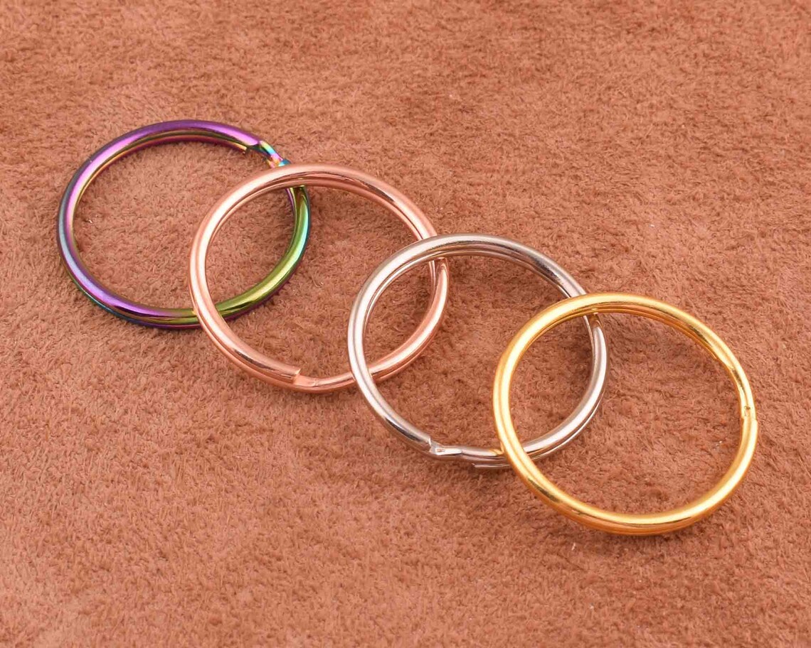 25mm Large Keychain Rings Split Ring Silver Key Chain Key - Etsy