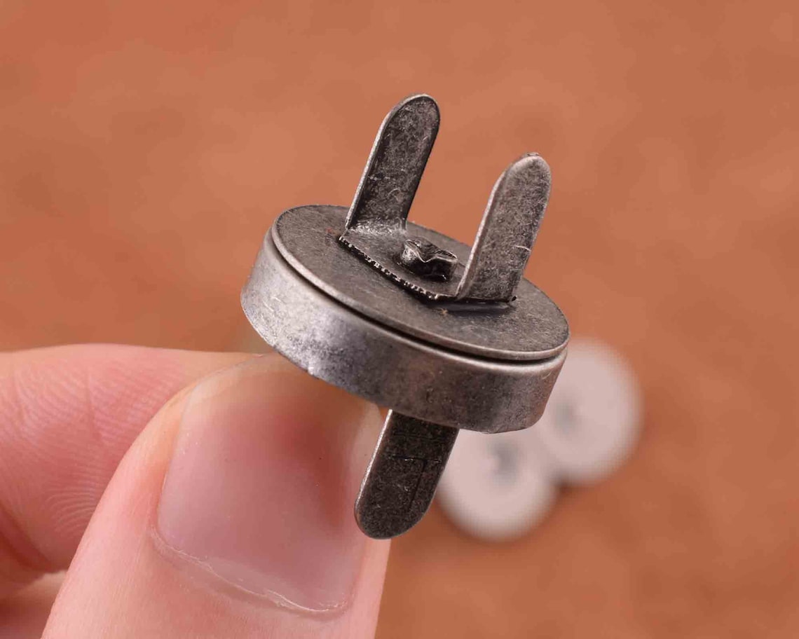 Round Double Rivet Magnetic Snap Buttons Closure Fastener - Etsy