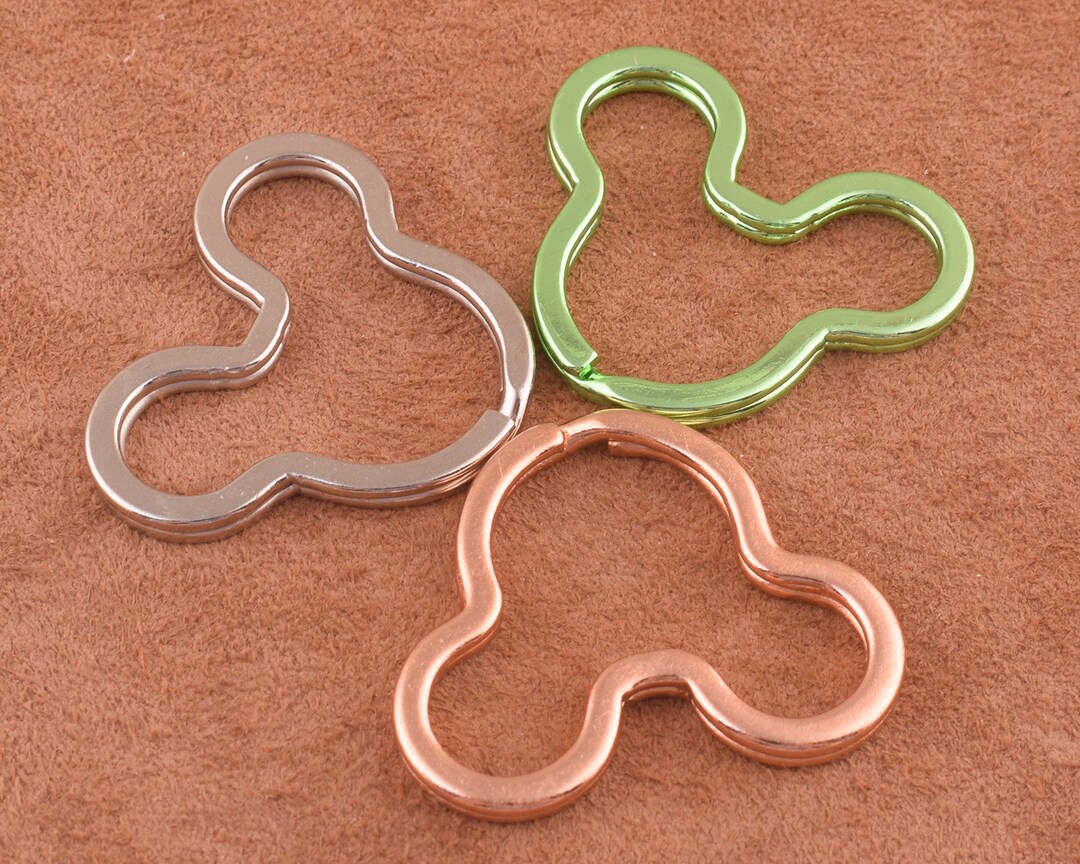 Mickey Mouse Shaped Key Ring,8pcs Three Colors for Choose, 39mm Cute ...