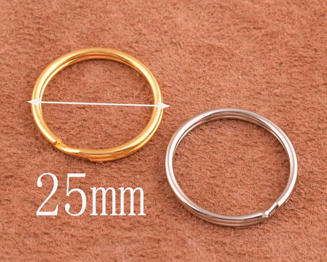 25mm Large Keychain Rings Split Ring Silver Key Chain Key - Etsy