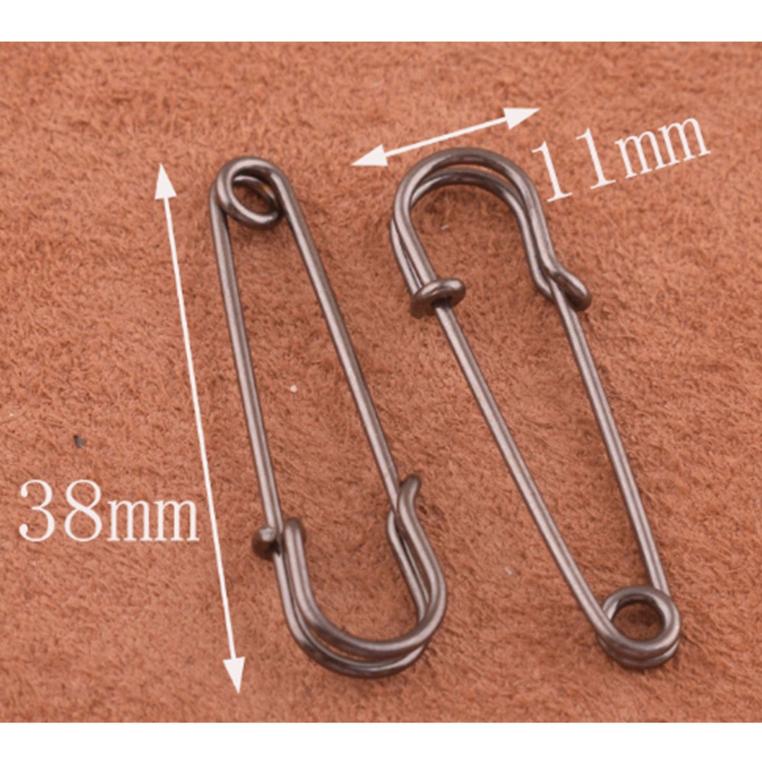 40 Pcs Gunmetal Safety Pins Kilt Pins Coiless Brooch Pin Back Great for ...