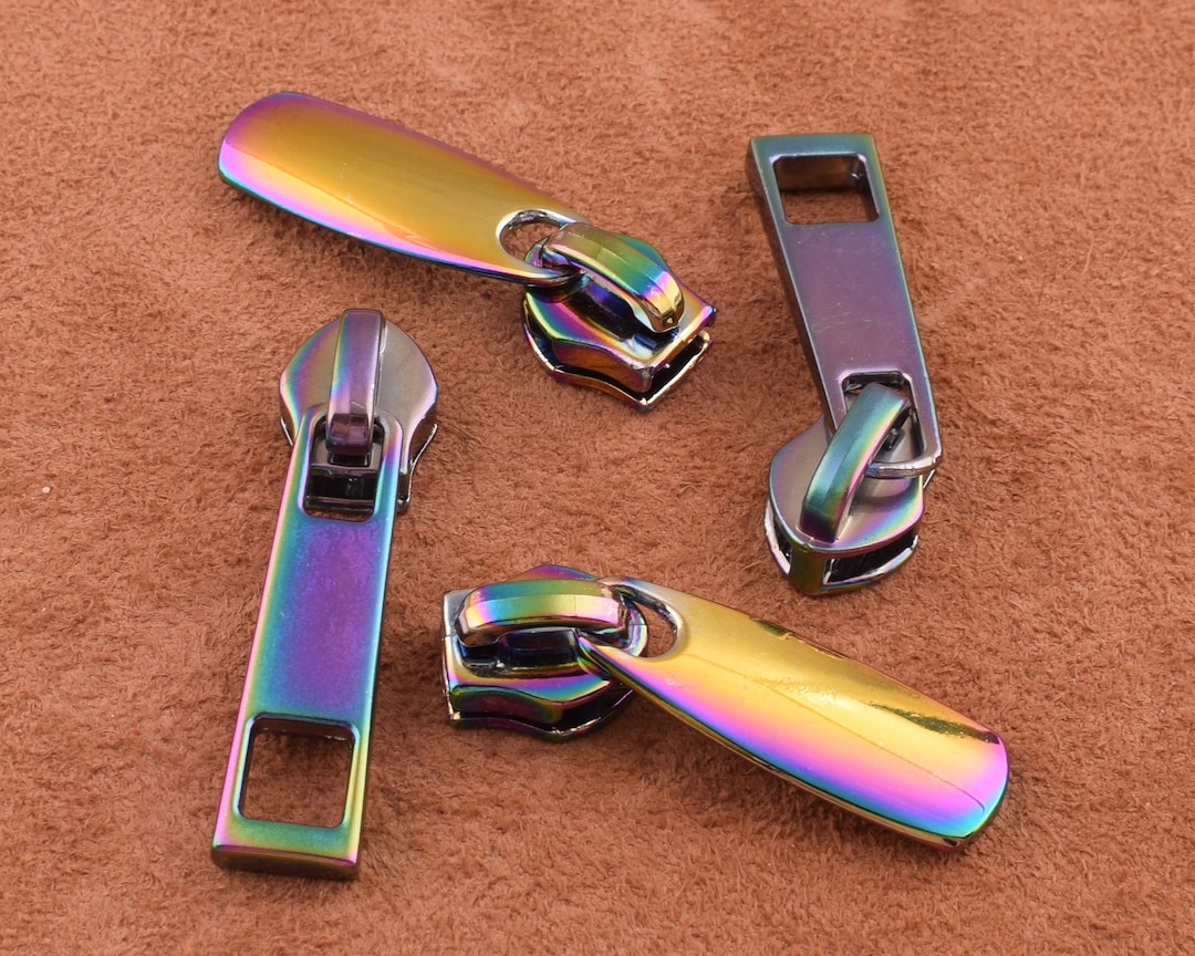 6 Pcs Rainbow Zipper Head With Puller Zipper Head Loose Pulls Zipper ...
