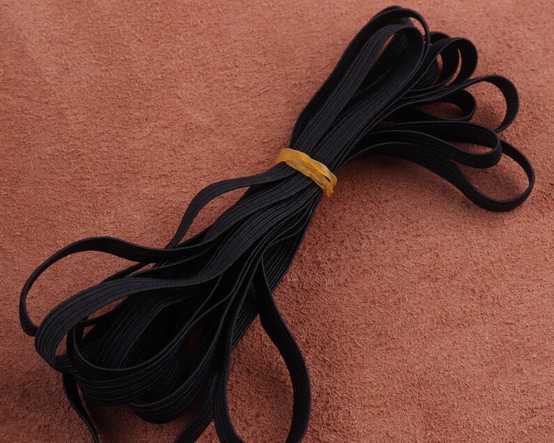 Elastic Cord 7mm Elastic Bands Black Flat Trim Elastic Rope - Etsy