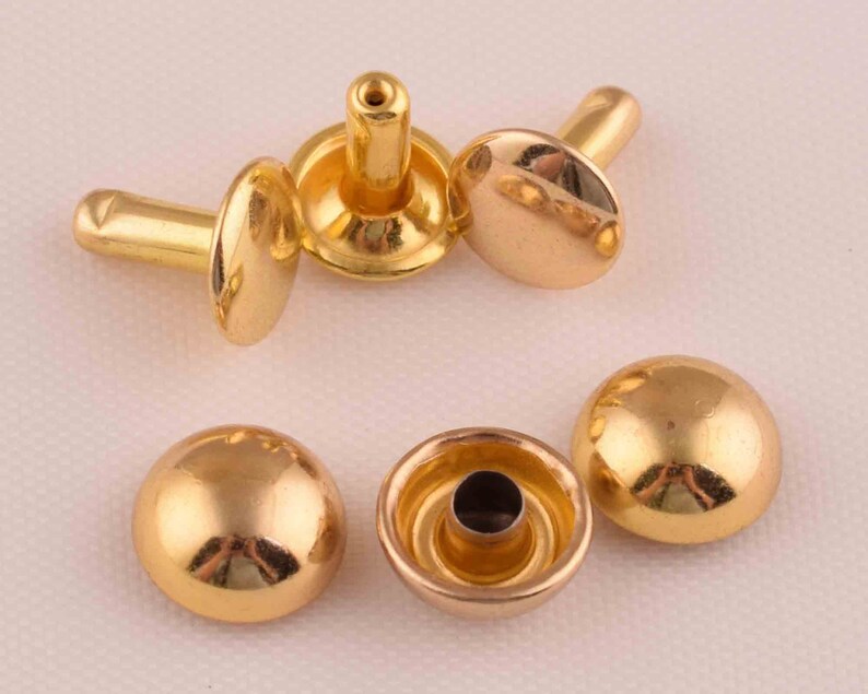 Gold Ball Cap Double Headed Metal Rivetsdome Rivet Gold | Etsy