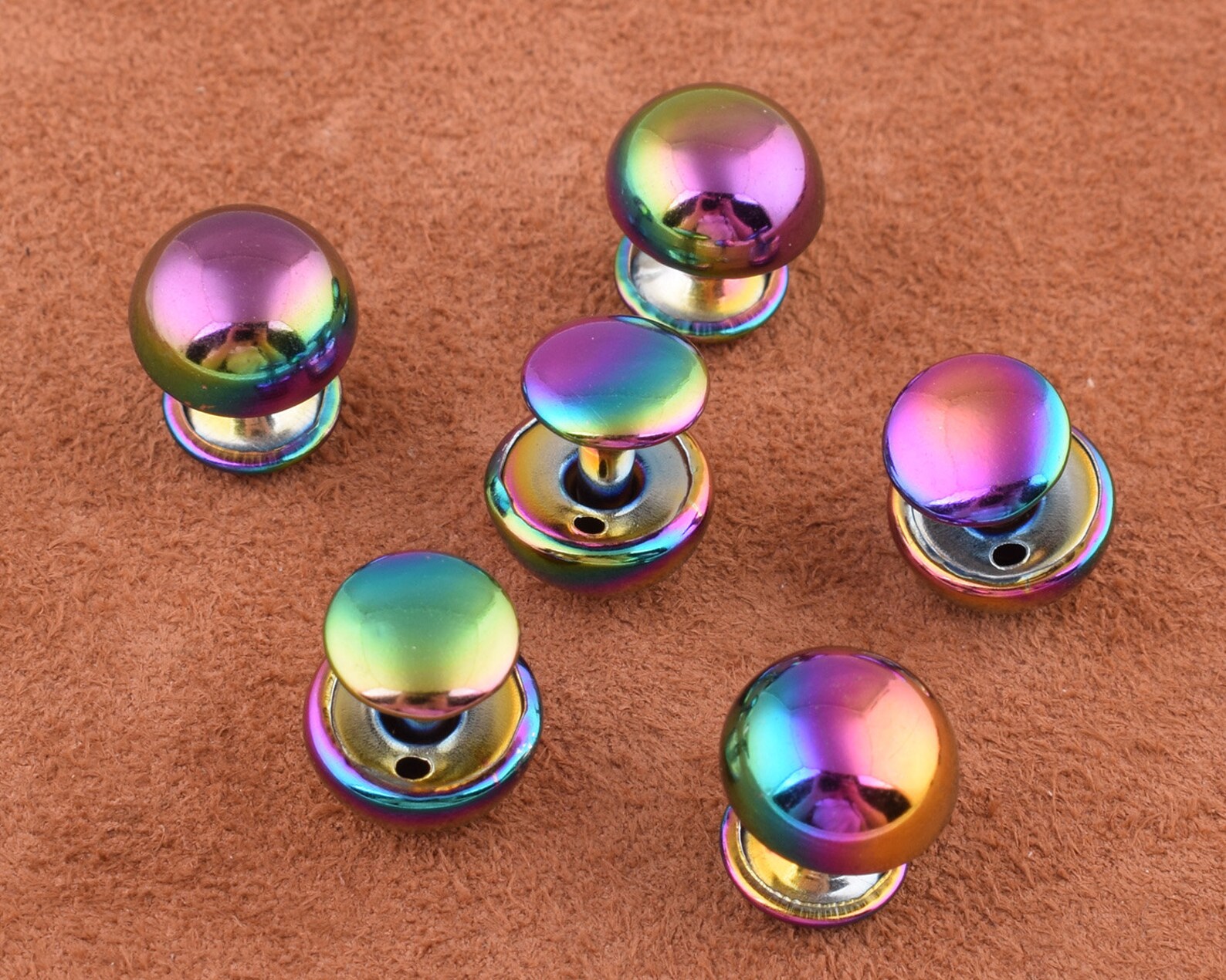 Double Cap Rivets,rainbow Metal Rivets, Pack of 20 Sets for Bag ...