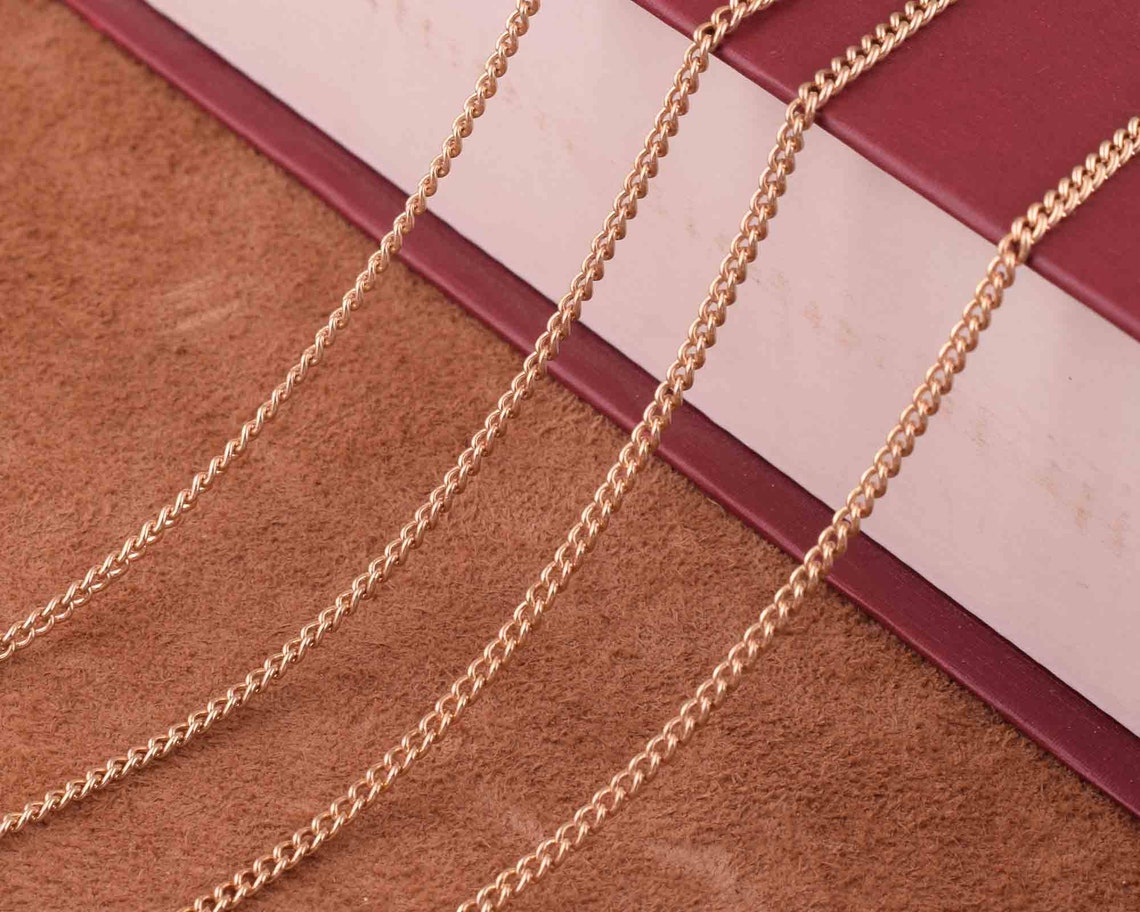 4 Ft Gold Metal Chain Drawn Cable Chain 33mm Flat Cable | Etsy