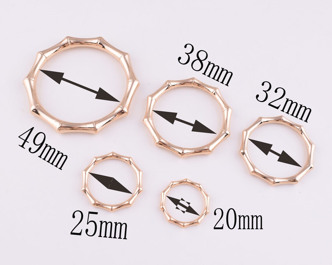 Bamboo Circle Charm,bamboo Shaped O Ring Handles,light Gold Metal Bag ...