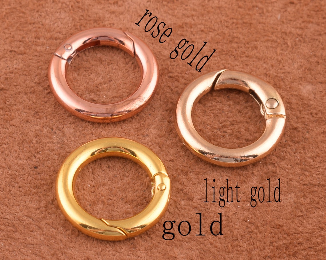 10PCS Ring Clasps Round Circle Shape Spring Hook 13mm Spring Gate Ring ...