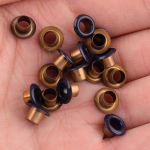 Dark Blue Eyelet 100pcs 4mm(in) Round Grommet Eyelets With Washer Metal ...