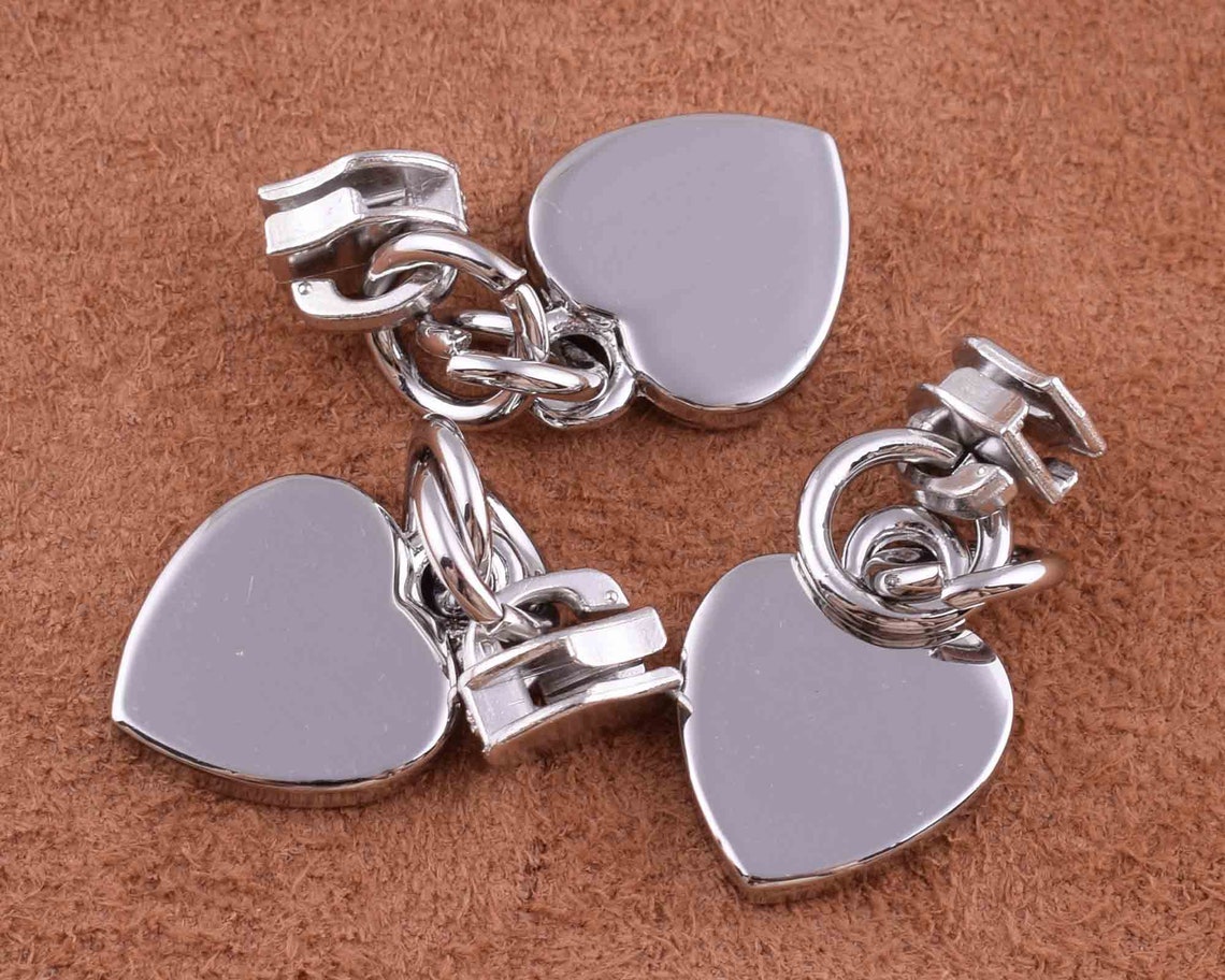 Heart Shape Metal Zipper Head 3 Zipper Pulls Zipper - Etsy