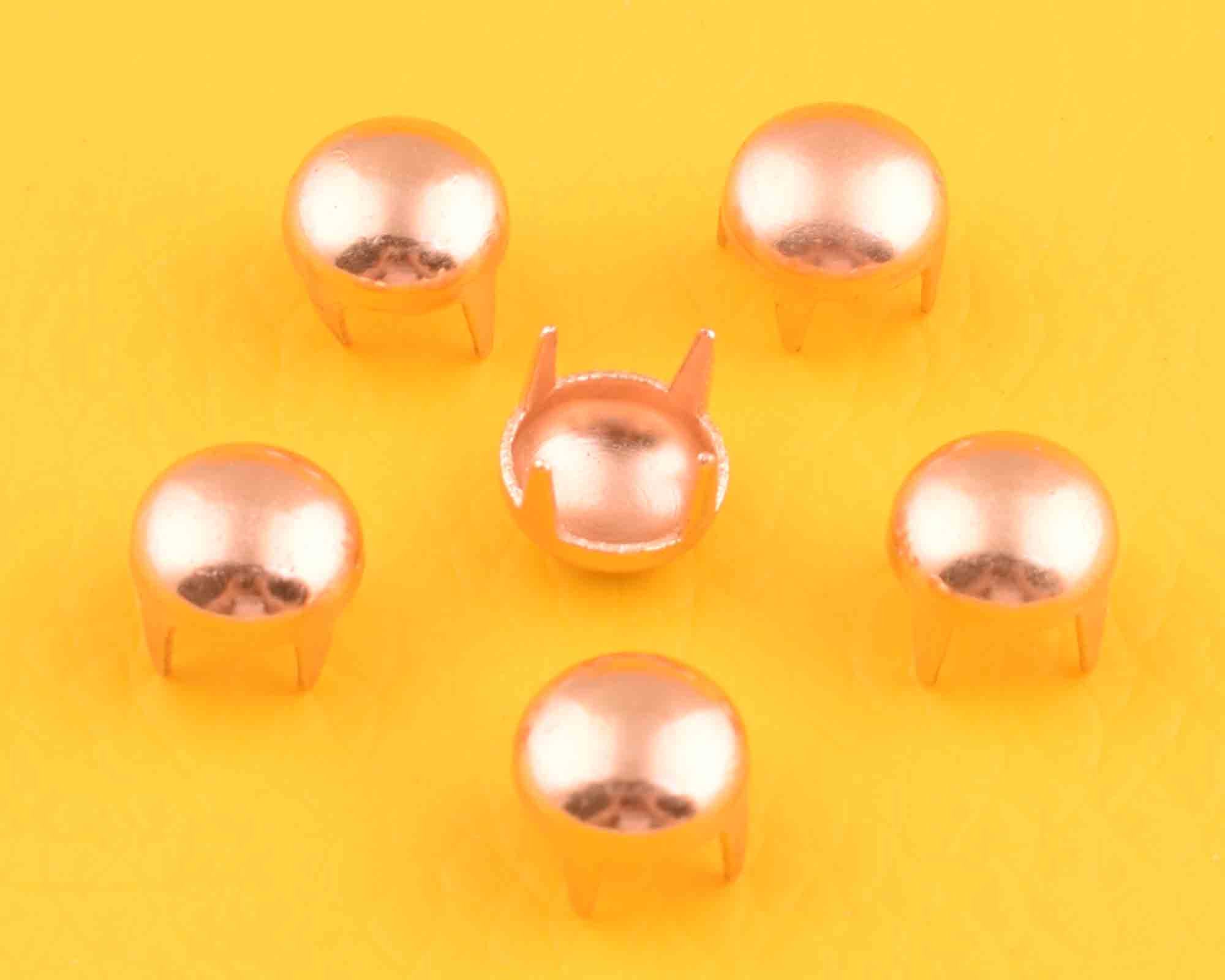 150pcs Rose Gold Color Round Studs Metal Studs 6mm Metal Studs, Rivets ...