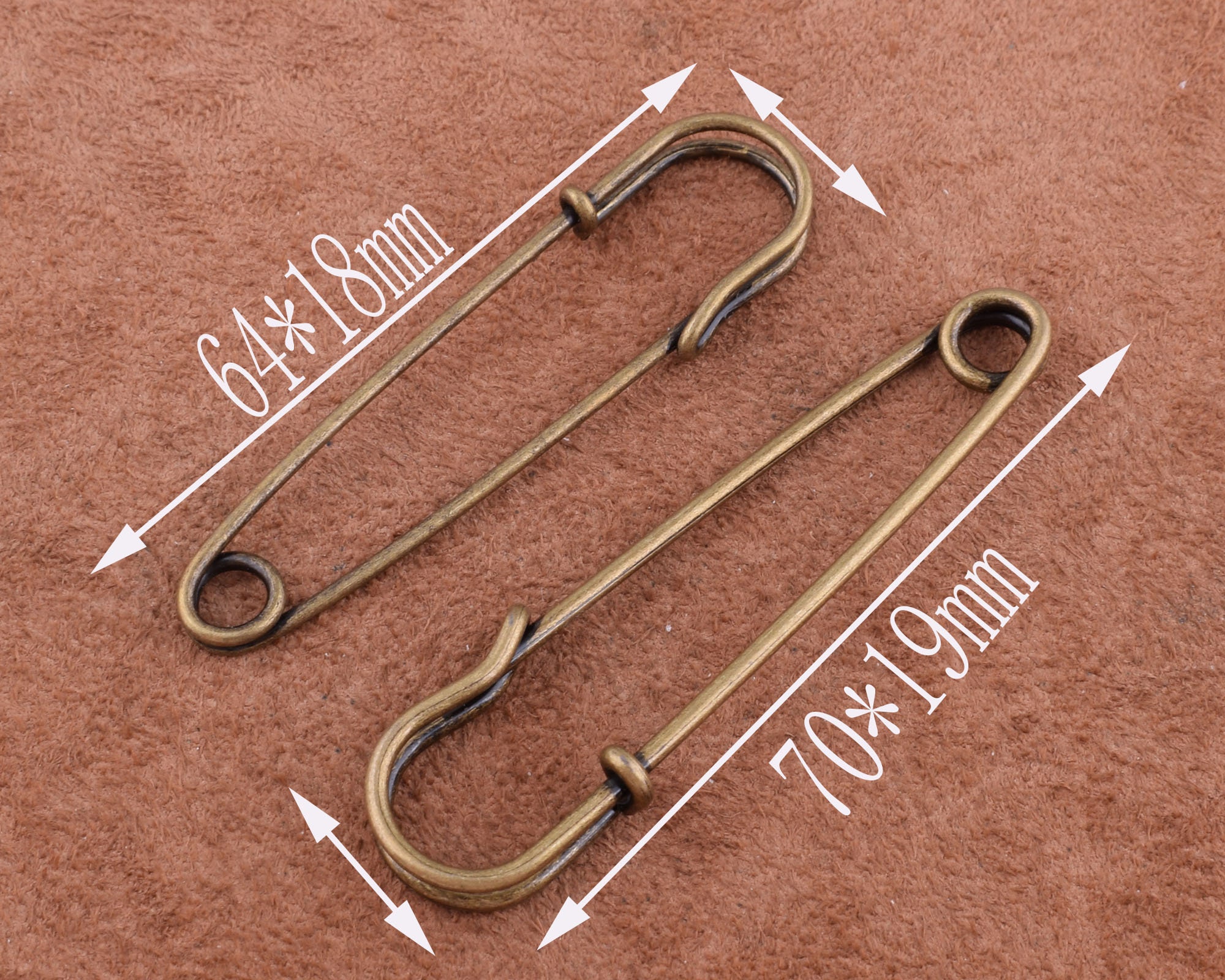 20PCS Large Metal Safety Pinsbronze Safety Pins Brooch Stitch | Etsy