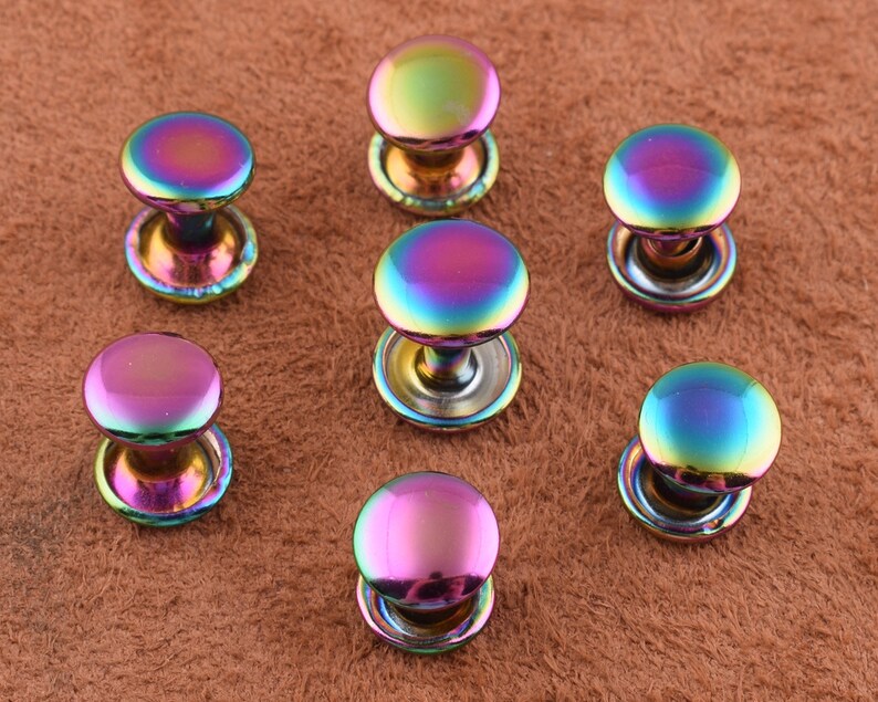 Double Cap Rivets 810/911mmrainbow Metal Rivets Pack of 30 - Etsy