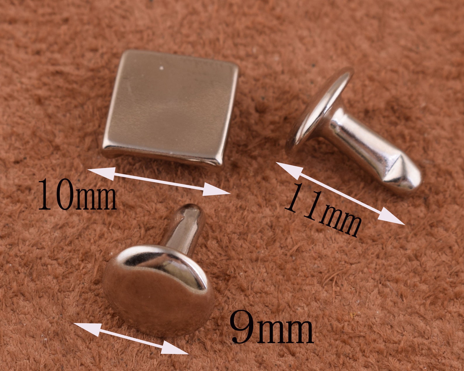 Square Metal Rivets Studs Buttons Decorations Findings10mm | Etsy