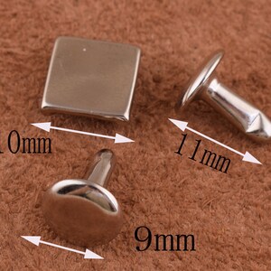 Square Metal Rivets Studs Buttons Decorations Findings,10mm Purse ...