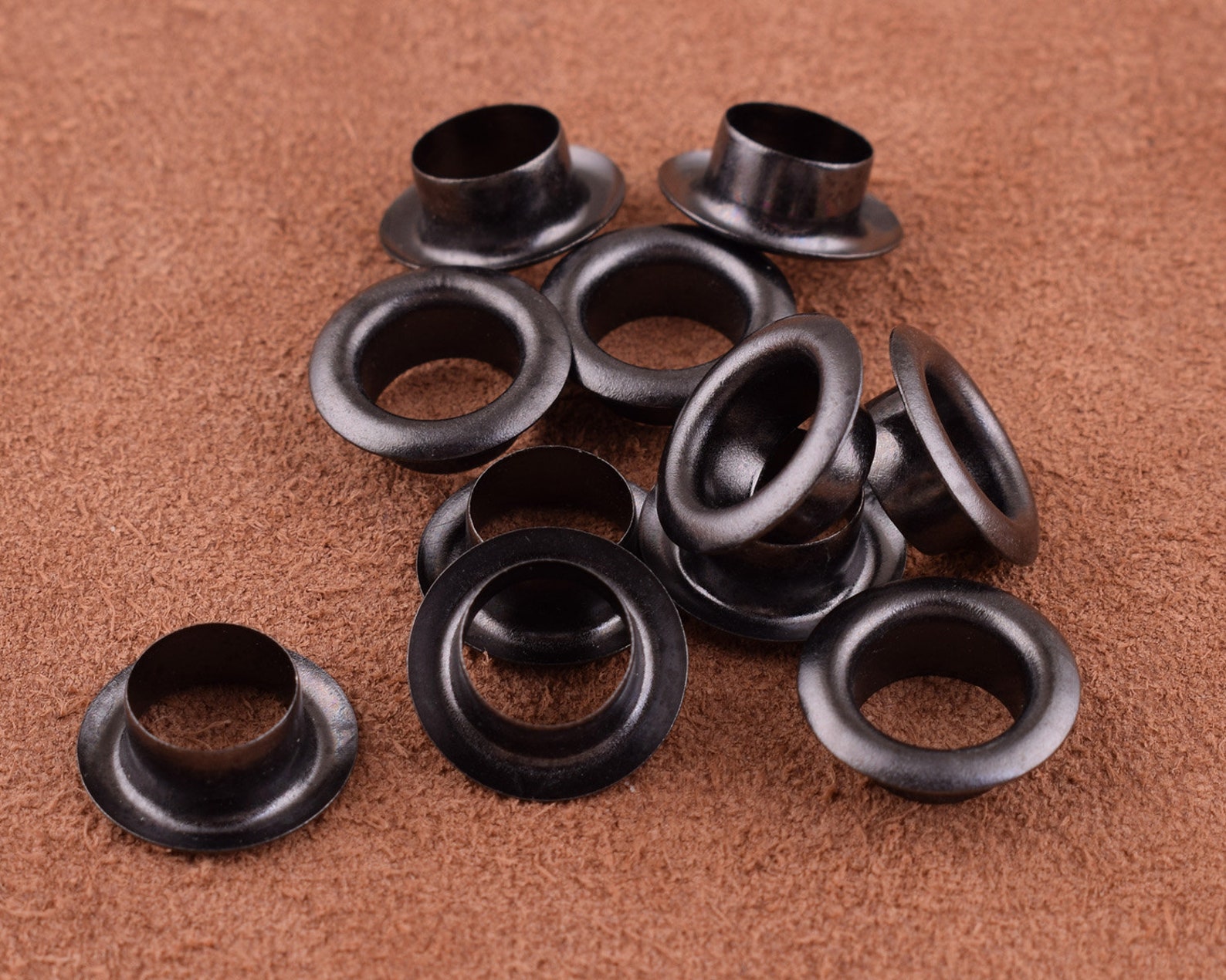 100 PCS Black Eyelets Round Grommet Eyelets 8mm With Inner Diameter for ...