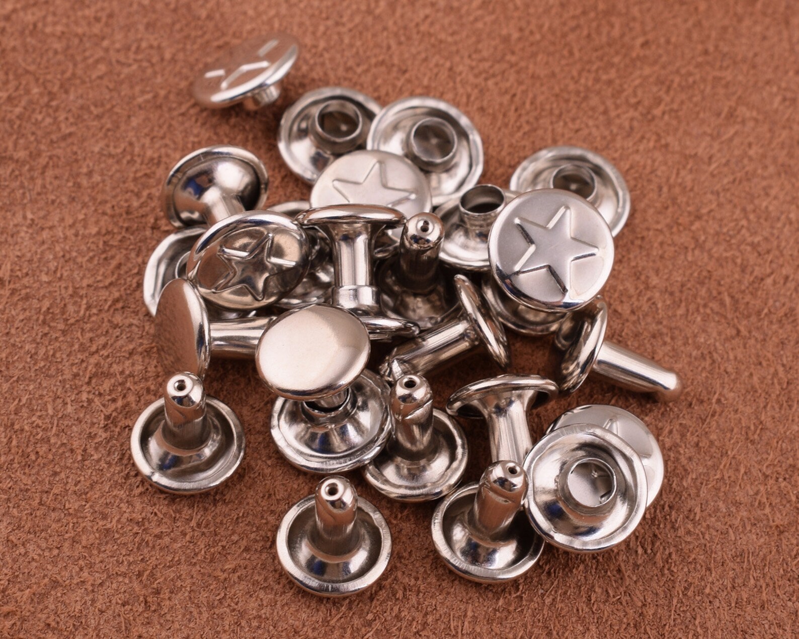 99.5mm Silver Rivets Pentacle Rivet 50sets Metal Button - Etsy