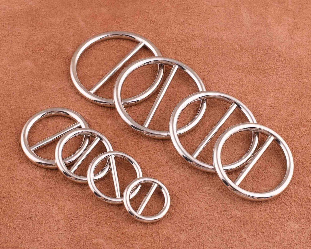 Silver Metal Round Buckle Wedding Button Circle Buckle Strap Buckles ...