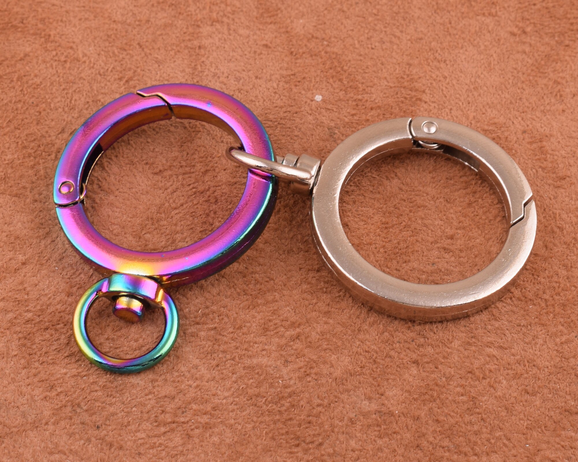 Round Ring Gate zinc alloy Spring Snap Hooks Gate Ring 8pcs | Etsy