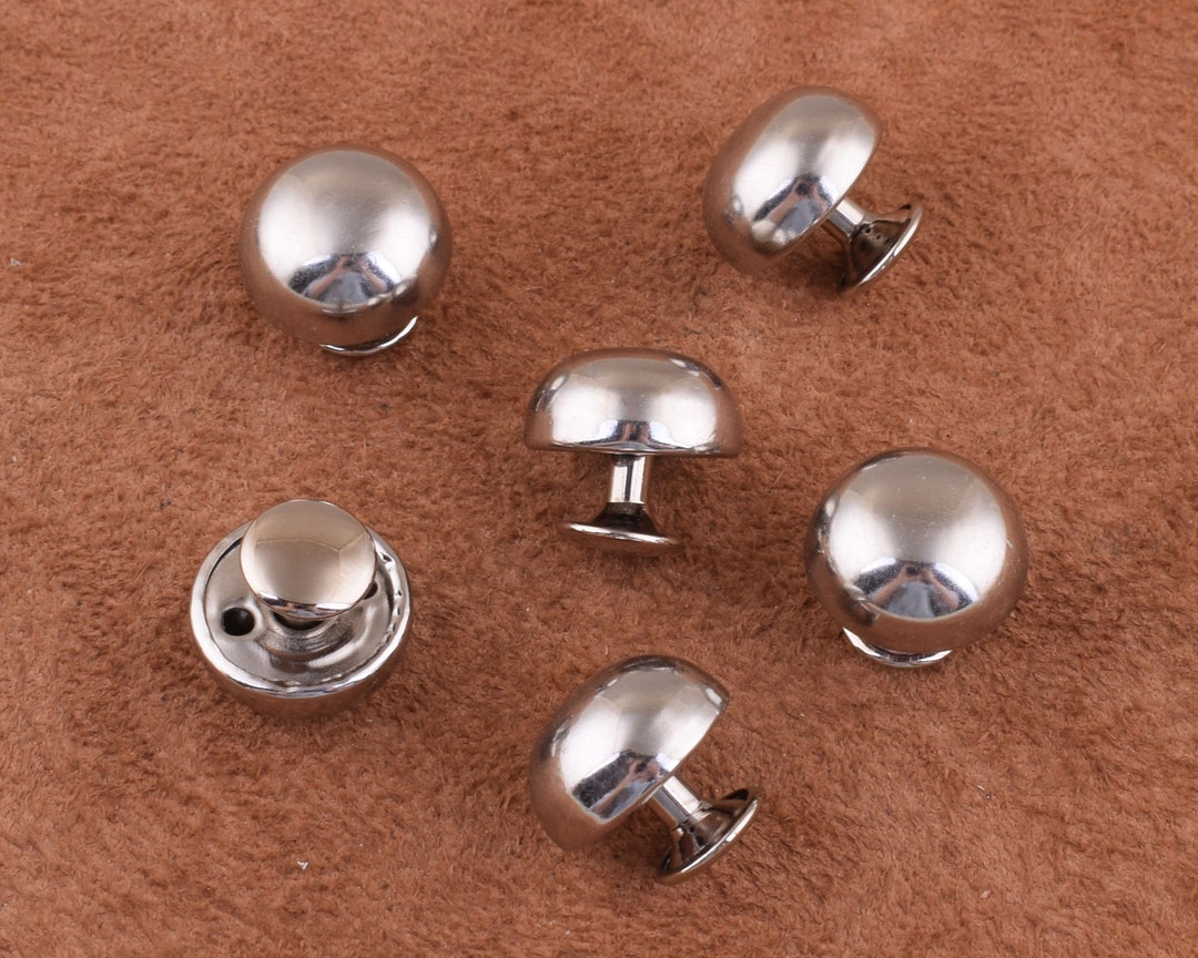 15mm Ball Cap Double Headed Silver Metal Rivets,100 Sets Rivet Studs ...