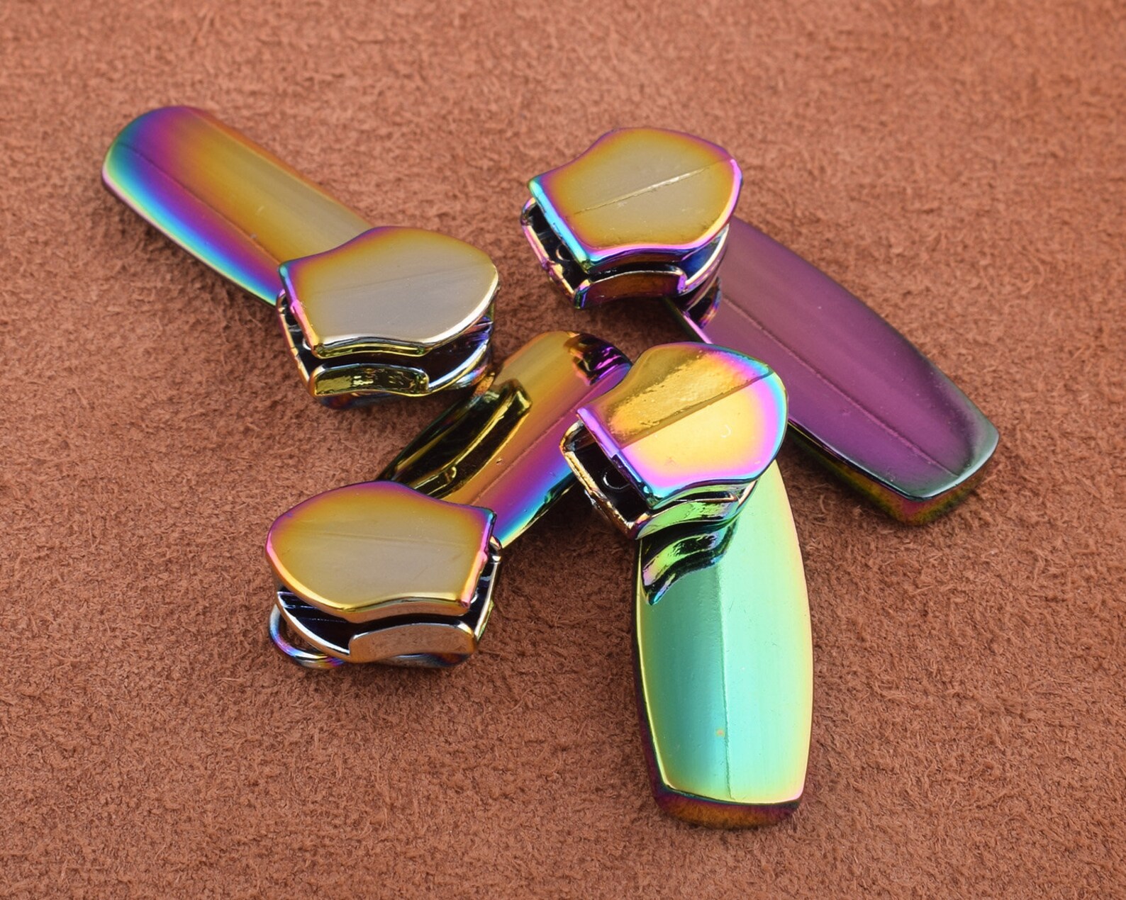 10 Pcs Size 5 Rainbow Zipper head Or Pendant 6pcs Leather Zip | Etsy