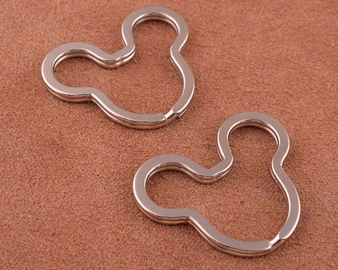 Mickey Mouse Shaped Key Ring8pcs 38mm Silver Cute Key Fob | Etsy