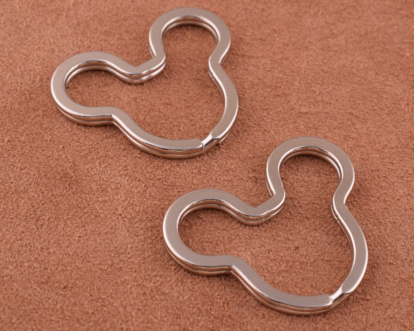 Mickey Mouse Shaped Key Ring8pcs 38mm Silver Cute Key Fob | Etsy