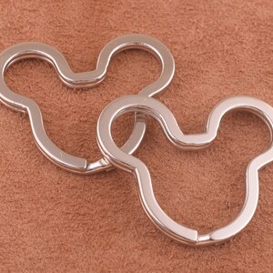Silver/rose Gold Mickey Mouse Shaped Key Ring,32 *38mm Cute Key Fob ...