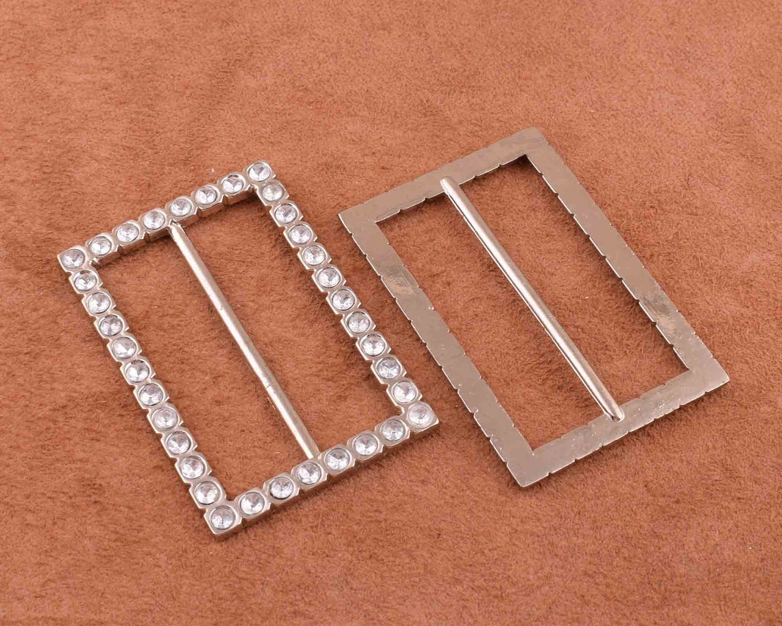 50mm Metal Buckle Silver Buckle With Diamond2 Inch Square - Etsy