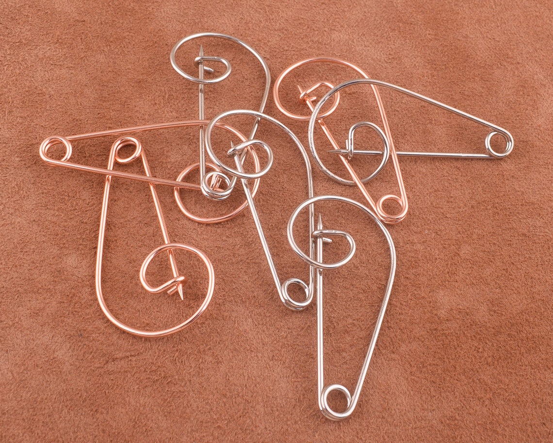 Rose Gold Safety Pins,rose Gold/silver Large Safety Pin Brooch,55*28mm ...