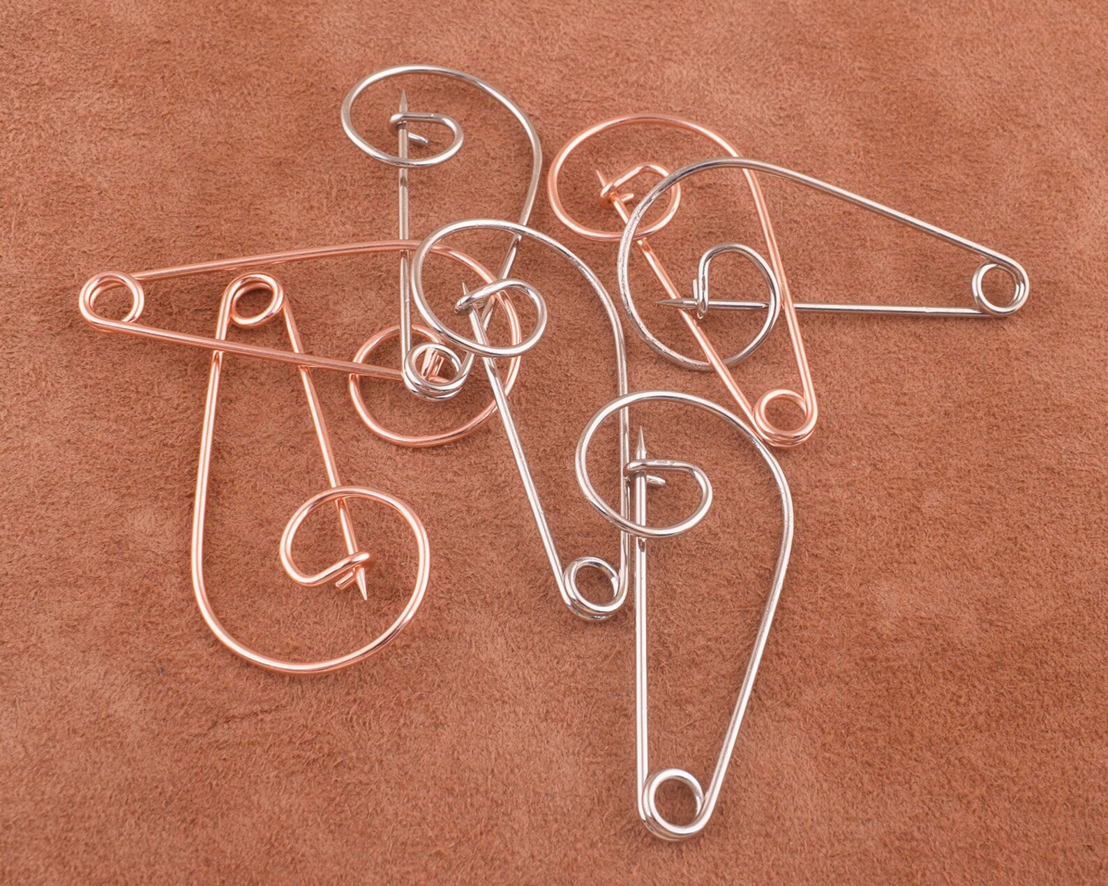 Rose Gold Safety Pinsrose Gold/silver Large Safety Pin - Etsy