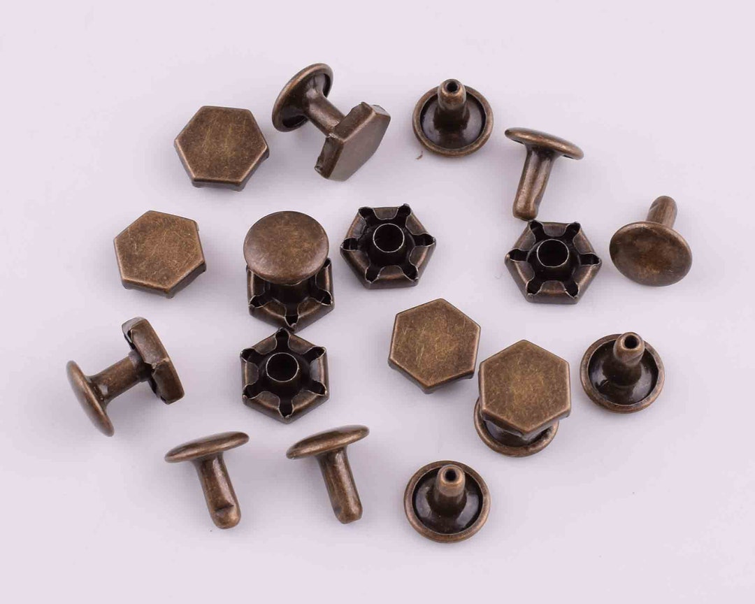 Hexagon Shape Metal Rivets,double Cap Rivets 10mm Rivets and Studs,iron ...
