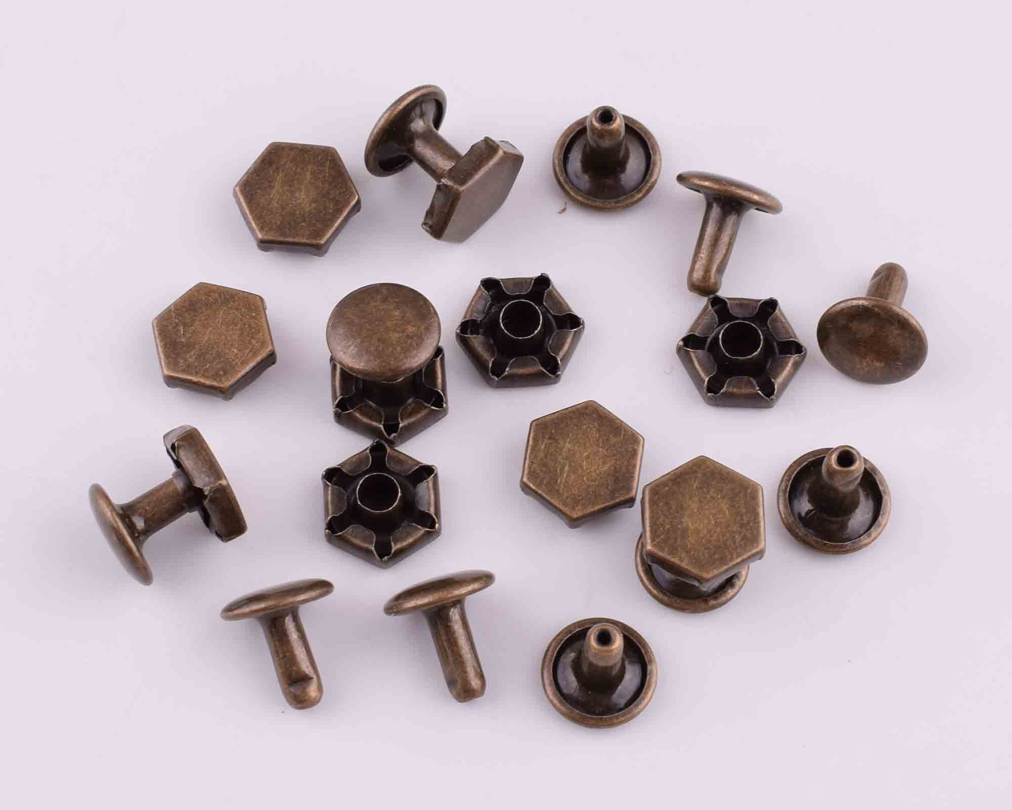 Hexagon Shape Metal Rivetsdouble Cap Rivets 10mm Rivets and - Etsy