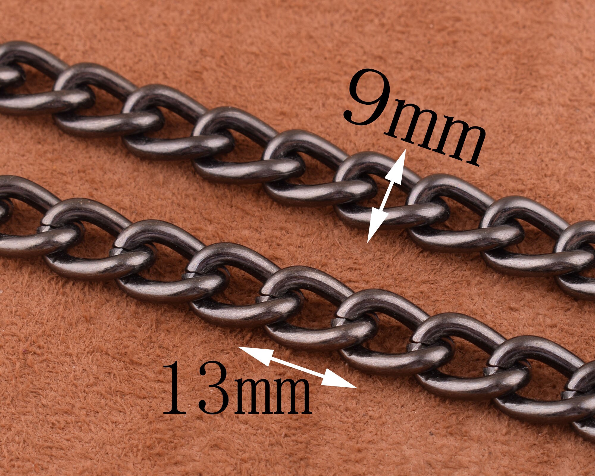 Iron Metal purse ChainOpen Link Chains heavy duty gunmetal | Etsy