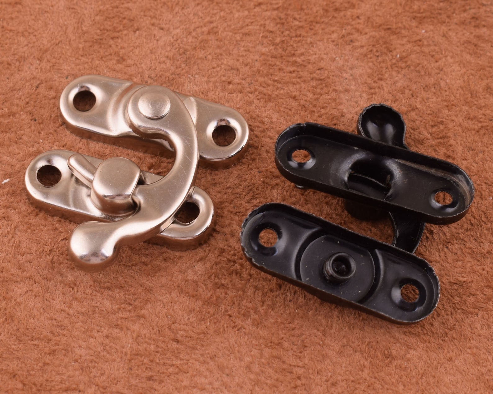 Silver/black Iron Padlock Latch Hasp Buckle Horn Lock Catch Clasp Hook ...