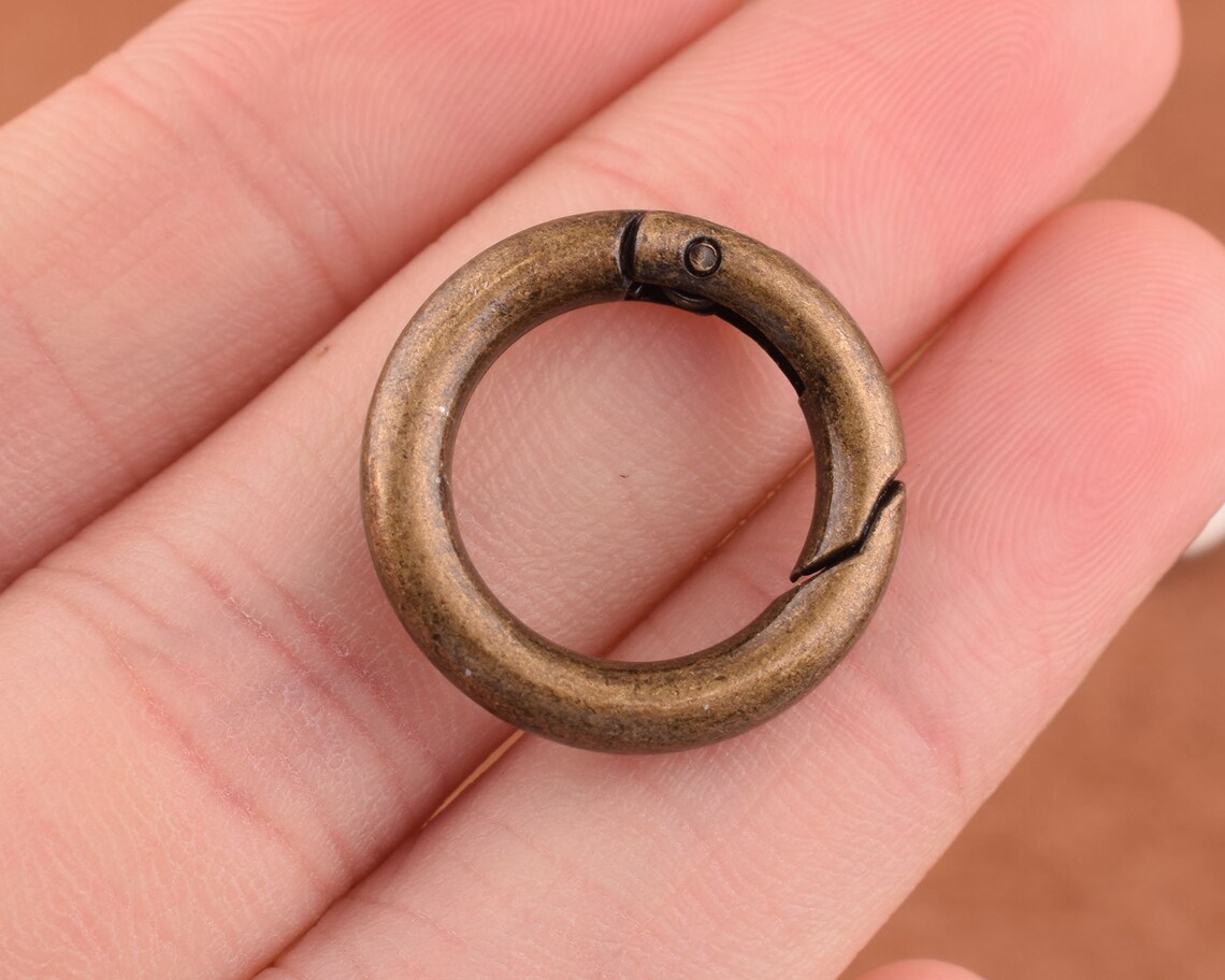 10PCS Ring Clasps Round Circle Shape Spring Hook 13mm Spring Gate Ring ...