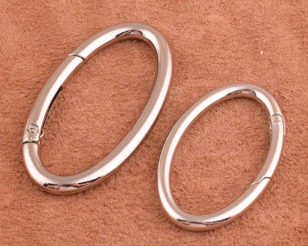 Metal Oval Snap Hook Carabiner O Round Ring Silver Alloy Carabiner 4 ...